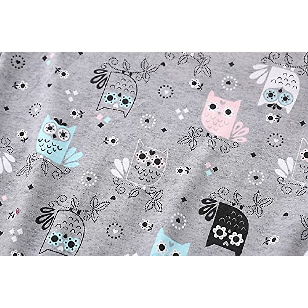 PNAEONG Women Pajama Set Sleepwear Tops with Capri Pants Casual and Fun Prints Pajama Sets SY215-Gray Owl-M
