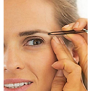 Slant Tip Precision Eyebrow Tweezers - Tweezeme - Stainless Steel Slant Tip Professional Tweezer - Eyebrow and Hair Removal Tweezers for Your Daily Beauty Routine (Blue)