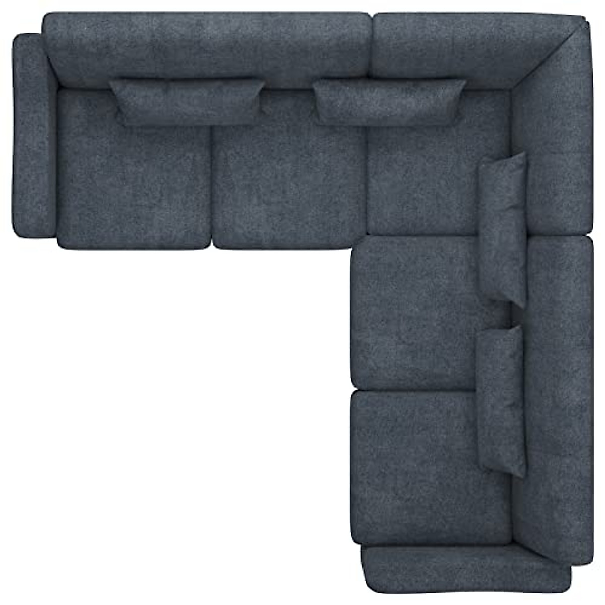 Belffin Fabric L Shaped Sofa Small Sectional Couch with Chaise Solid Corner Sofa Small L Couches 4 Seater Sofa Bluish Grey