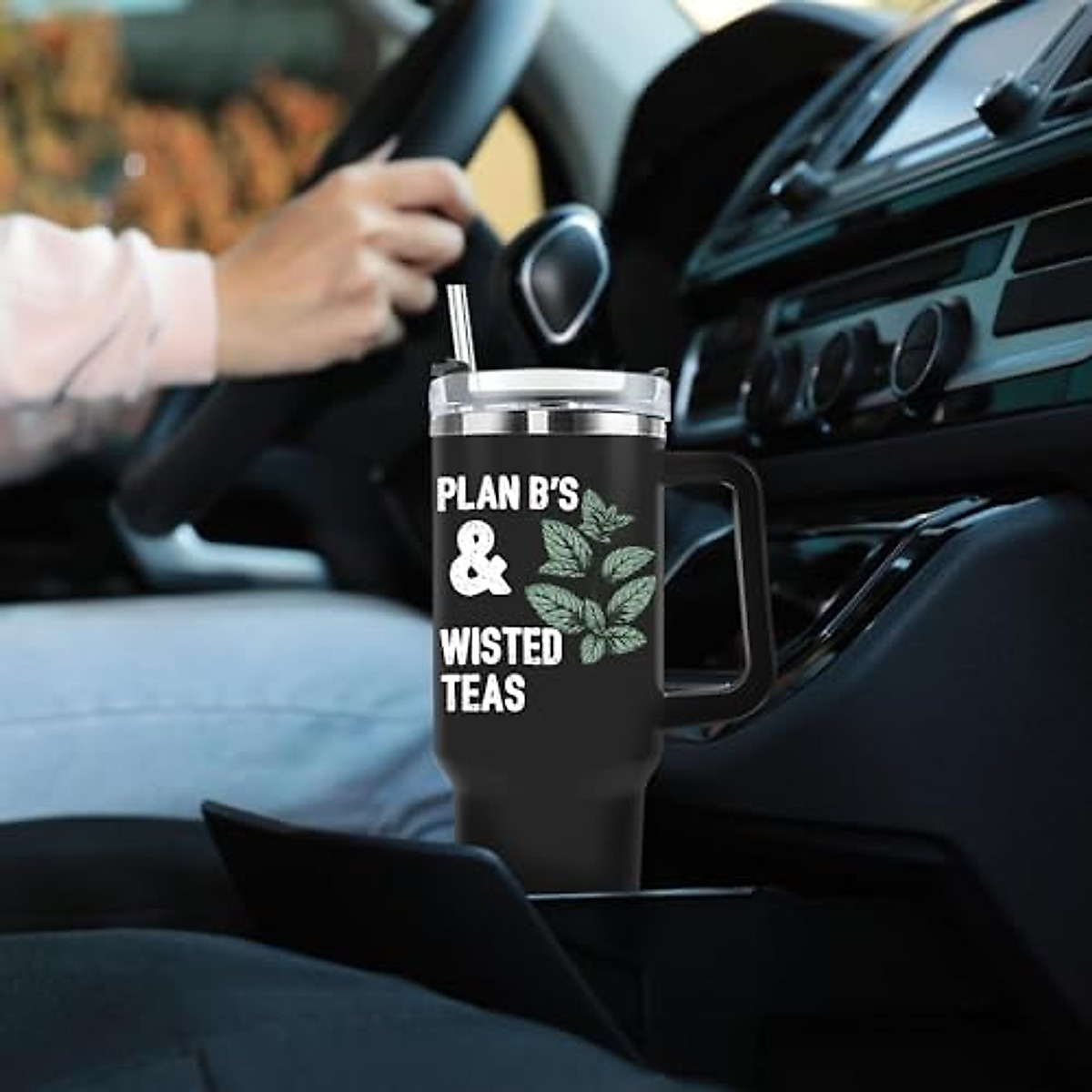 40 oz Tumbler with Handle and Straw Plan B’S & Twisted Teas Tumbler with Lid and Straw Insulated Tumbler Stainless Steel Tumblers