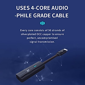 7HZ Sevenhertz 71 USB DAC AMP, USB-C to 3.5mm Audio Cable Headphone Amplifier