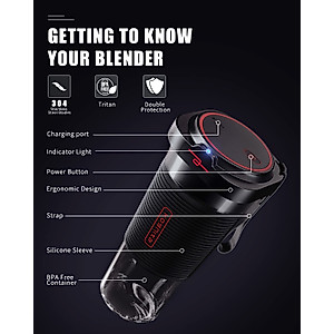 Personal Blender for Shakes and Smoothies, kognita 17OZ Protein Shake Blender with USB Rechargeable Batteries, Mini Travel Blender, BPA-Free