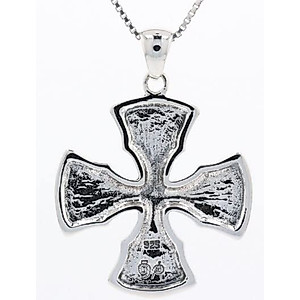 Jewelry Trends Celtic Trinity Knights Templar Cross Steling Silver Pendant Necklace 22"