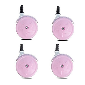 Baby Walker Wheels Replacement, Set of 2, Baby Walker Accessories, Plastic Wheels Casters, Universal Wheels (10mm, Pink)