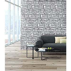 Retro-Art 3D Wall Panels, Pack of 10, Natural Stone Blocks in Grey, PVC, 17.5" x 23.75", Cover 28.86 sq.ft. 573SG