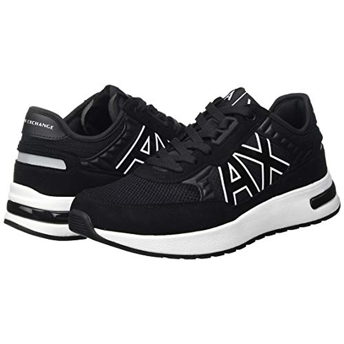A|X ARMANI EXCHANGE AX Men's Colorblock Fashion Sneakers, Black, 8
