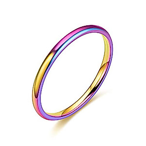 9PCs 2mm Stainless Steel Toe Rings Set for Women Minimalist Stackable Toe Ring Plain Thin Band Toe Rings Beach Foot Jewelry Stainless Steel Silver