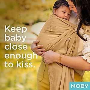 Moby Ring Sling Wrap Carrier | Hands-Free, Versatile Support Wrap for Mothers, Fathers, and Caregivers | Breathable, Baby Wrap Carrier for Newborns, Infants & Toddlers | Supports 8-30 lbs | Rose