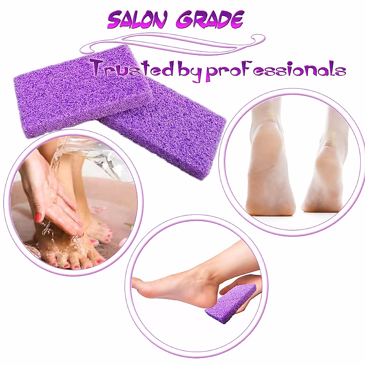 70 PCS Pedicure Exfoliator Kit Set 40 PCS Disposable Pedicure Pumice Stone for Foot Care Sponge Scrubber Callus Purple Coarse Dead Skin Remover 30 PCS Pedicure Nail Files (Pack of 70)