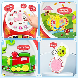 BAOLI Toddler Activity Cube, 6 in 1 Busy Learning Shape Sorter Toy with Music Keyboard, Gear, Sound & Light, Early Educational Toy Birthday Gifts for Baby Toddlers Children Boys Girls Age 1-3