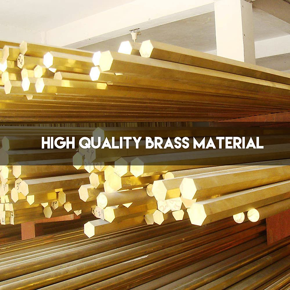 HQMPC Solid Brass Pipe Fitting Male Pipe, Hex Nipple Gas Connect Adapter Brass Union Coupler Adapter Gas x Flare Fittings 1/4"NPT 12Pcs