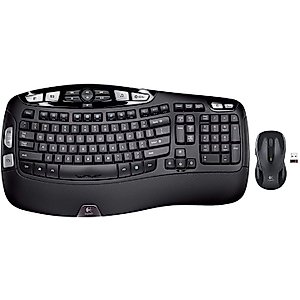 Logitech MK550 Wireless Wave K350 Keyboard and MK510 Laser Mouse Combo — Includes Keyboard and Mouse, Long Battery Life, Ergonomic Wave Design and Wireless Mouse