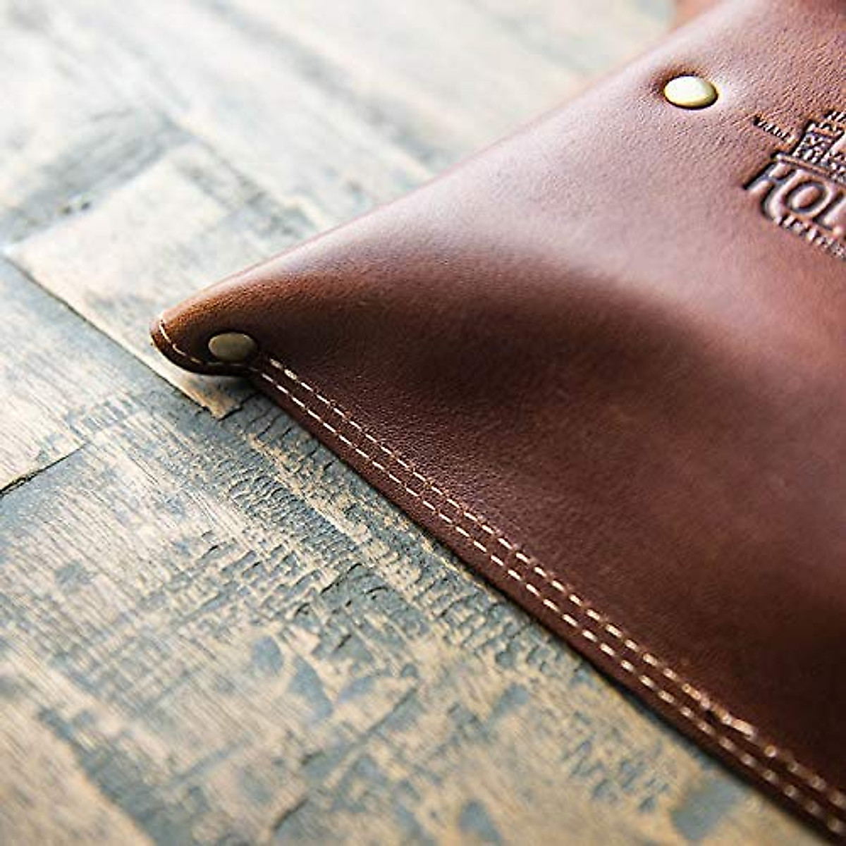 Holtz Leather Company, Leather Desk Caddy with Personalization, The Monticello-Brown