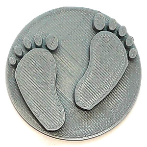 YNG BABY FEET DESIGN IMPRESSION SHOWER GENDER REVEAL COOKIE STAMP EMBOSSER BAKING TOOL 3D PRINTED MADE IN USA PR4013 Gray
