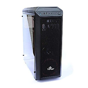 YEYIAN Blade 2101 Gaming PC Case, Acrylic Mid Tower ATX/Micro ATX, LED Fans, SPCC Chassis, Metal Mesh Air Flow, 3 USB/Audio Ports, 16.33"x7.08"x18.85", ROHS CE Certified, Black