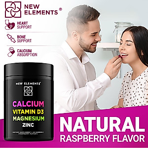 New Elements Calcium Gummies with Vitamin D3, Magnesium, and Zinc - 60 Count