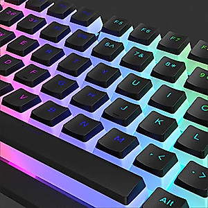 XVX Pudding Keycaps,141+24 Custom Keys Set, OEM Profile, Universal Compatiability for 100%, 75%, 65%, 60% Keyboard (Black)