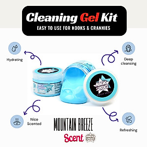 FINOCLAY Car Cleaning Gel Kit for Interior, Non-Water Car Detailing Putty, Scented Car Dashboard Cleaner, Car Cleaning Products, Upholstery Dust Remover, Vent, Reusable PC Laptop, Keyboard Cleaner