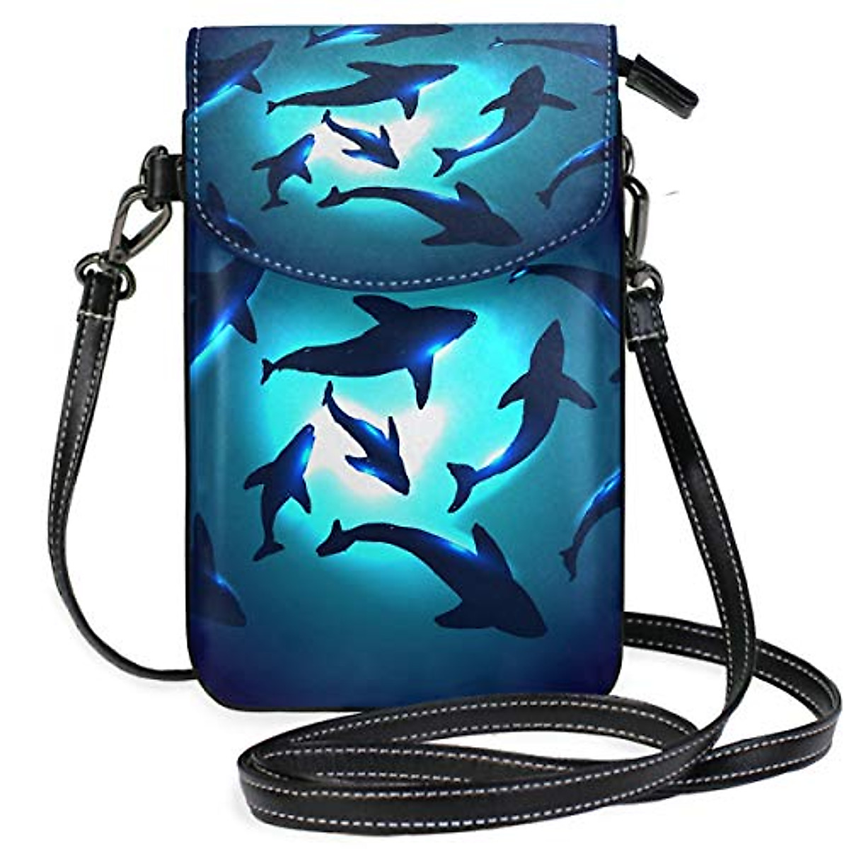 MAPOLO Underwater Sharks Small Crossbody Bag Cell Phone Purse Wallet for Women Girls