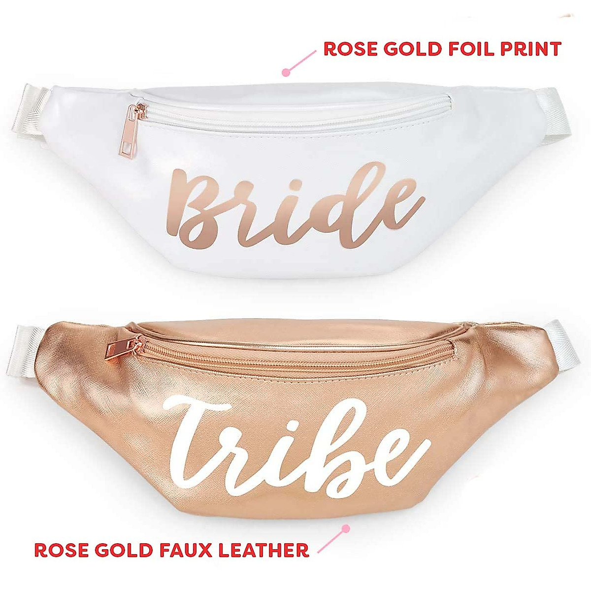 xo, Fetti Bachelorette Party Bride Tribe Fanny Packs - 8 Bags | Rose Gold Bridesmaid Favors, Bachelorette Party Decorations, Bride To Be Gift, Bach Favor, Bridal Shower