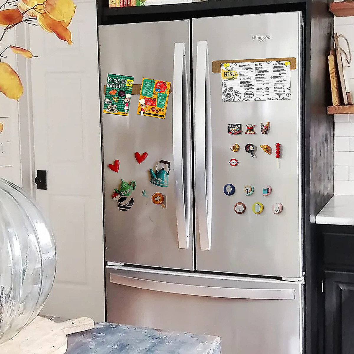 5 Pack Felt Pin Board Bar Strips Bulletin Board for Bedrooms Offices Home Wall Decoration, Notice Board Self Adhesive Cork Board with 35 Push Pins for Paste Notes, Photos, Schedules (Brown)