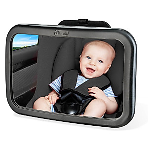Tissip Rearview Baby Mirror Backseat Mirror for Baby, Shatterproof Glass and Adjustable, Great for Seeing The Baby