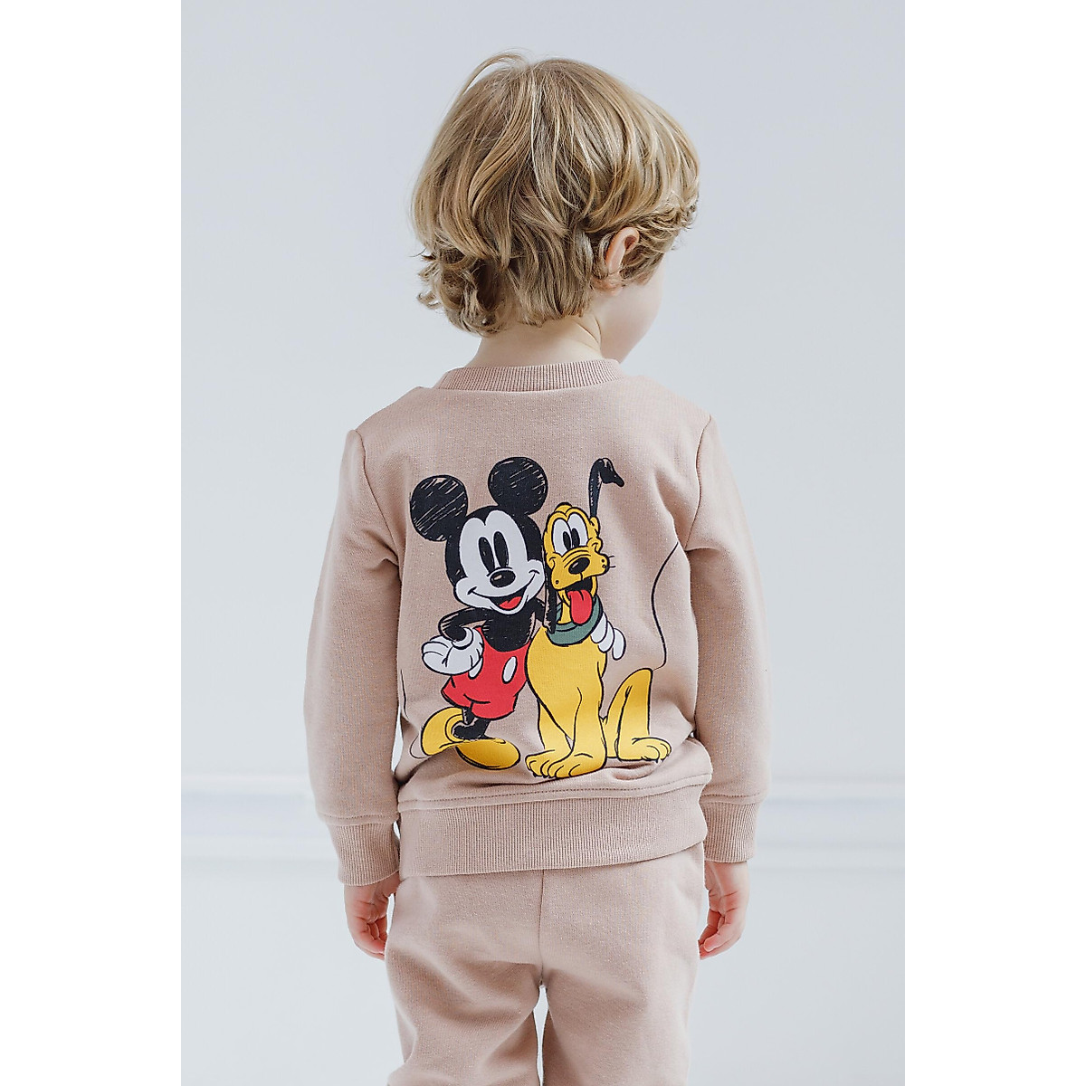 Disney Mickey Mouse Newborn Baby Boys Fleece Sweatshirt and Pants Set Brown 6-9 Months