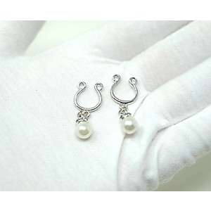 ShowJade Peal Non Piercing Nipple Clamps Clips On Ring Fashion Sexy Breasts Nipple Jewelry