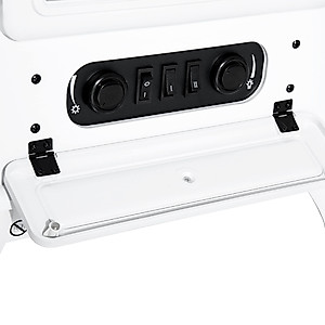 HOMCOM 22" Electric Fireplace Heater, Freestanding Fire Place Stove with Realistic LED Flames and Logs, and Overheating Protection, 750W/1500W, White