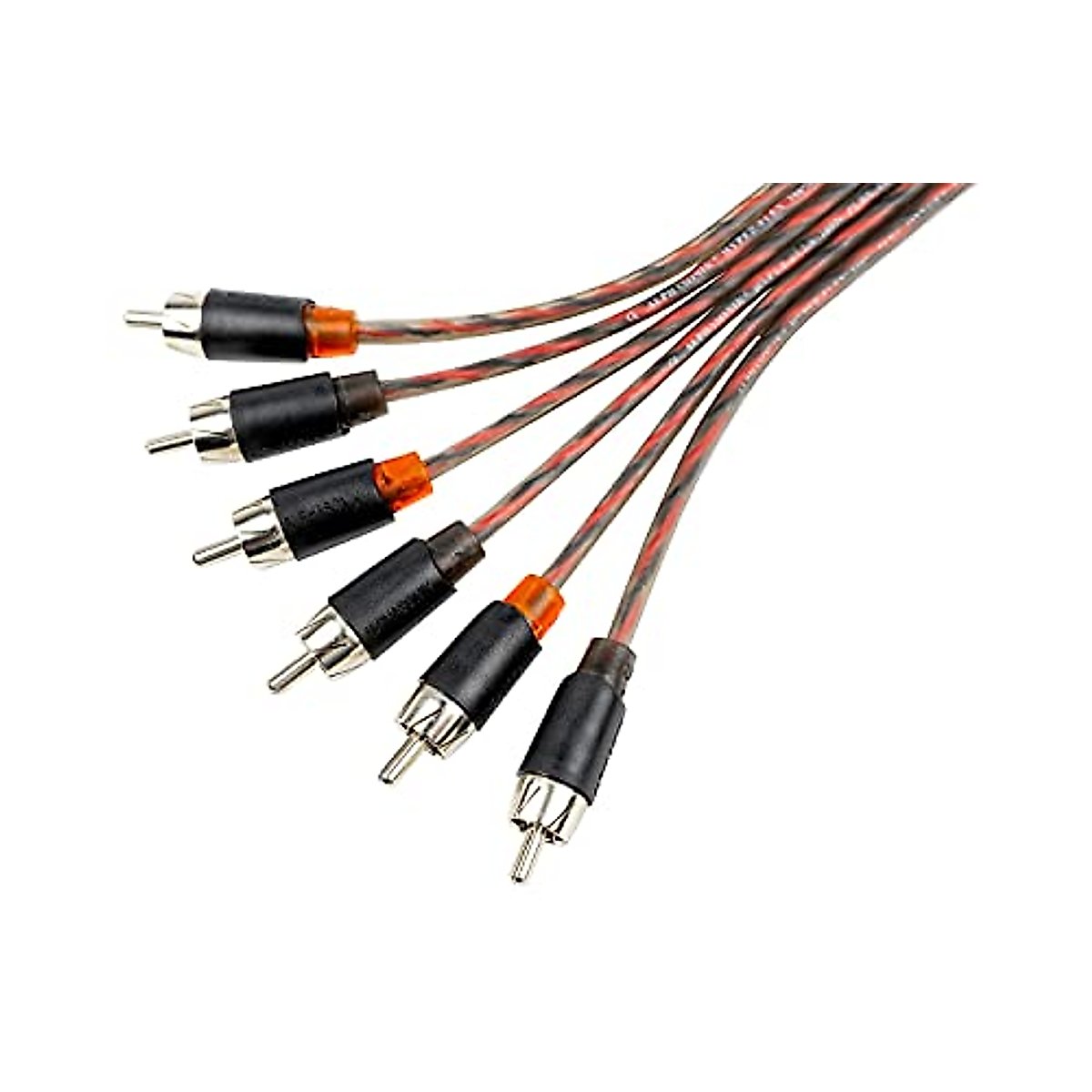ALPHASONIK 17 Feet Premium 6 Channel Hyper-Flex RCA Interconnect Signal Patch Audio Cable with X-Radial Twist Wire Technology 100% Oxygen Free Copper Element Certified Multiple Applications FLEX-R66