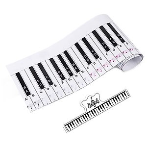 BENBO 88 Key Keyboard Piano Finger Simulation Practice Guide Teaching Aid Note Chart with 1 Music Book Clip, Portable Waterproof Electronic Piano Exercise Cardboard for Beginner Student