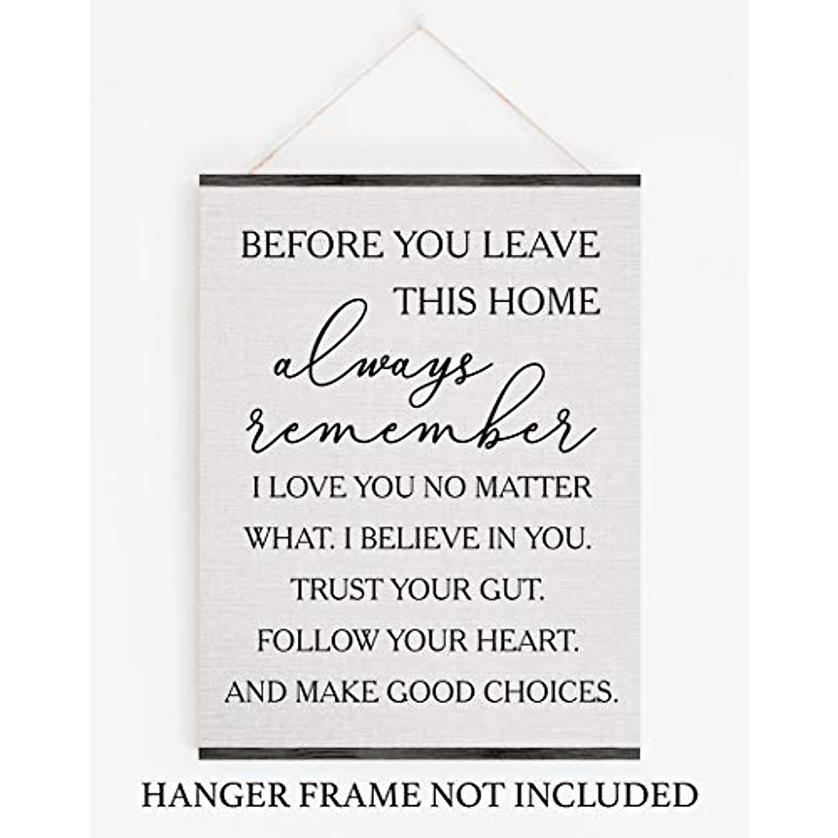 ‘before you leave this home, always remember’ Grey Typographic Wall Art | 11x14 UNFRAMED Black and Grey Love Quote Print | Modern, Minimal Farmhouse Home Decor
