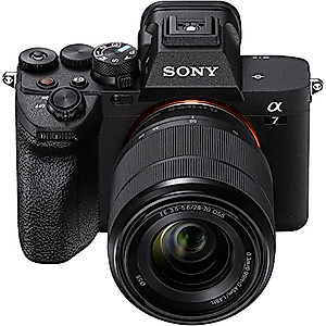 Sony a7 IV Mirrorless Camera with 28-70mm Lens (ILCE-7M4K/B) + 64GB Memory Card + Filter Kit + Wide Angle Lens + Telephoto Lens + Color Filter Kit + Lens Hood + Bag + More (Renewed)