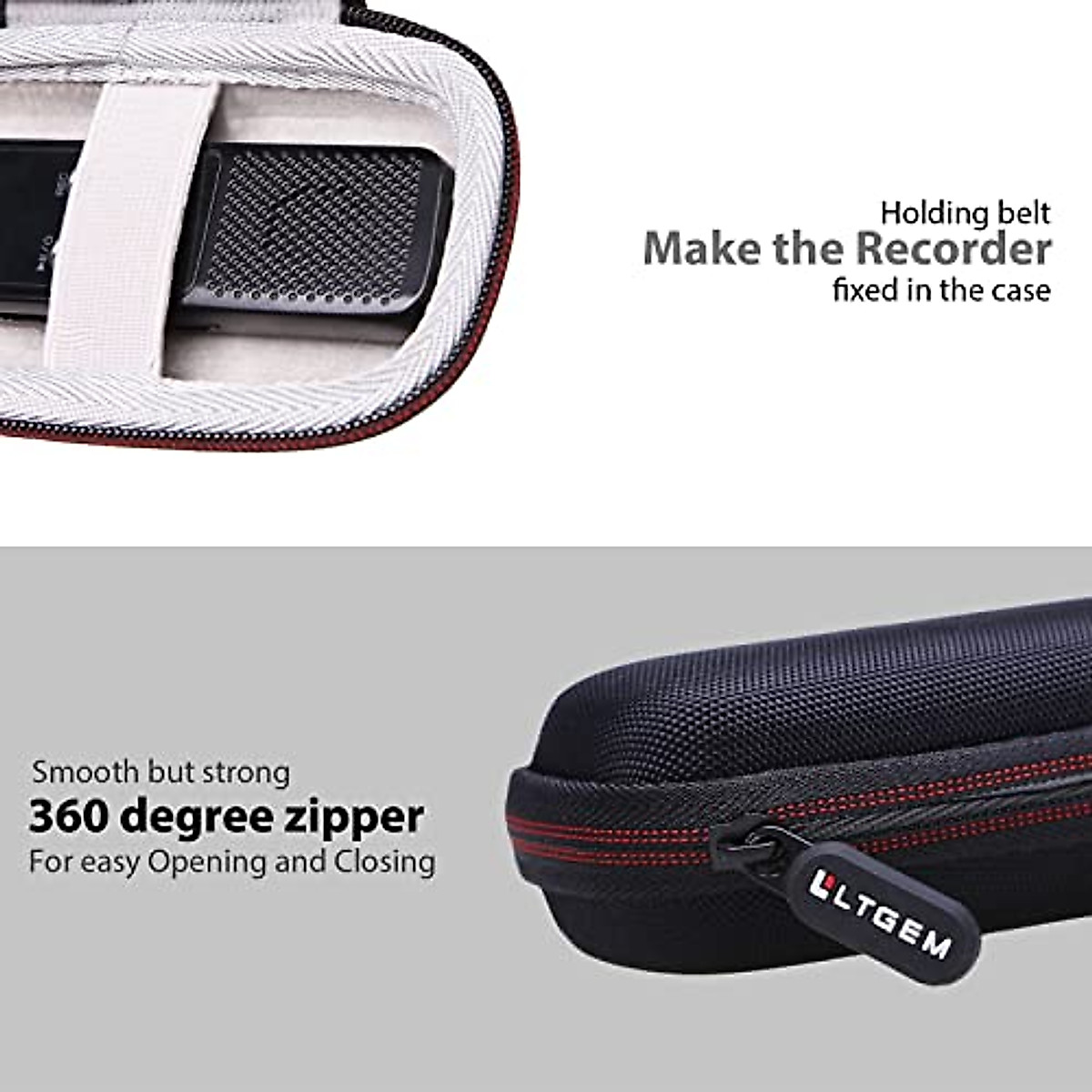 LTGEM EVA Hard Storage Case for48GB/72GB/16GB/32GB & Sony ICD-PX370/PX470/UX570 Digital Voice Recorder Voice Activated Recorder - Travel Protective Carrying Bag (Case Only!)