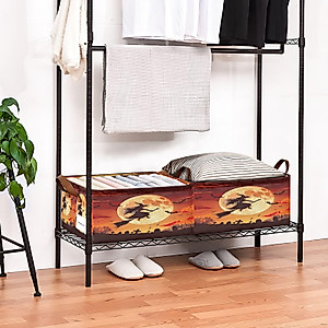 Kigai Happy Halloween Storage Basket for Organizing Foldable Waterproof Storage Bin with Handles Shelves Closets Organizer Clothes Toy Gift Basket, 1 Pack