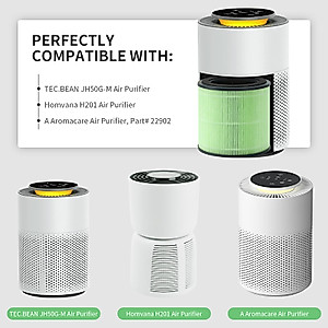 SAKEGDY True HEPA Replacement Filter, Compatible with TEC.BEAN JH50G-M Purifier/A Aromacare Purifier, part# 22902 / Homvana H201 Purifier, 3-IN-1Filtration, 2 Pack.