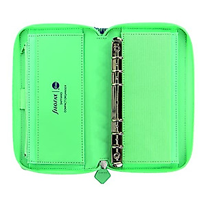 Filofax Saffiano Personal Compact Zip Organizer - The Budget Mom Limited Edition, Leather-Look, Six Rings (CMT028776), Blue