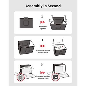 Glendan Portable Light Box Photography, 16"x12" Professional Dimmable Photo Box with 112 High Color Rendering Index LED Lights & 8 Color PVC Backdrops for Jewelry and Small Item Product Photography