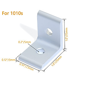 10Sets 1010 Series Aluminum Extrusion Corner Bracket Connectors,10pcs 1010 Aluminum Profile L Shaped Corner Brackets,with 20pcs Sliding T Nuts and Screws for 1010 Aluminum Extrusion Profile Hardware