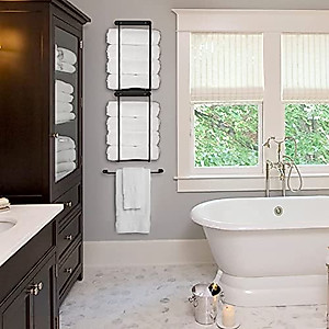 2+1 Set Towel Racks for Bathroom, Towel Holder for Bathroom Wall, Bathroom Storage, Towel Racks for Bathroom Wall Mounted, Bathroom Towel Storage, Towel Storage for Small Bathroom, Spa, Salon(Black)