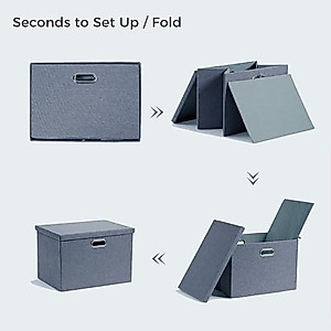 FABINADO Storage Bins with Lid, Fabric Closet Organizer, Foldable Storage Container, 2 Pack, Anthracite Gray,16.9''x12.2''x11.4''