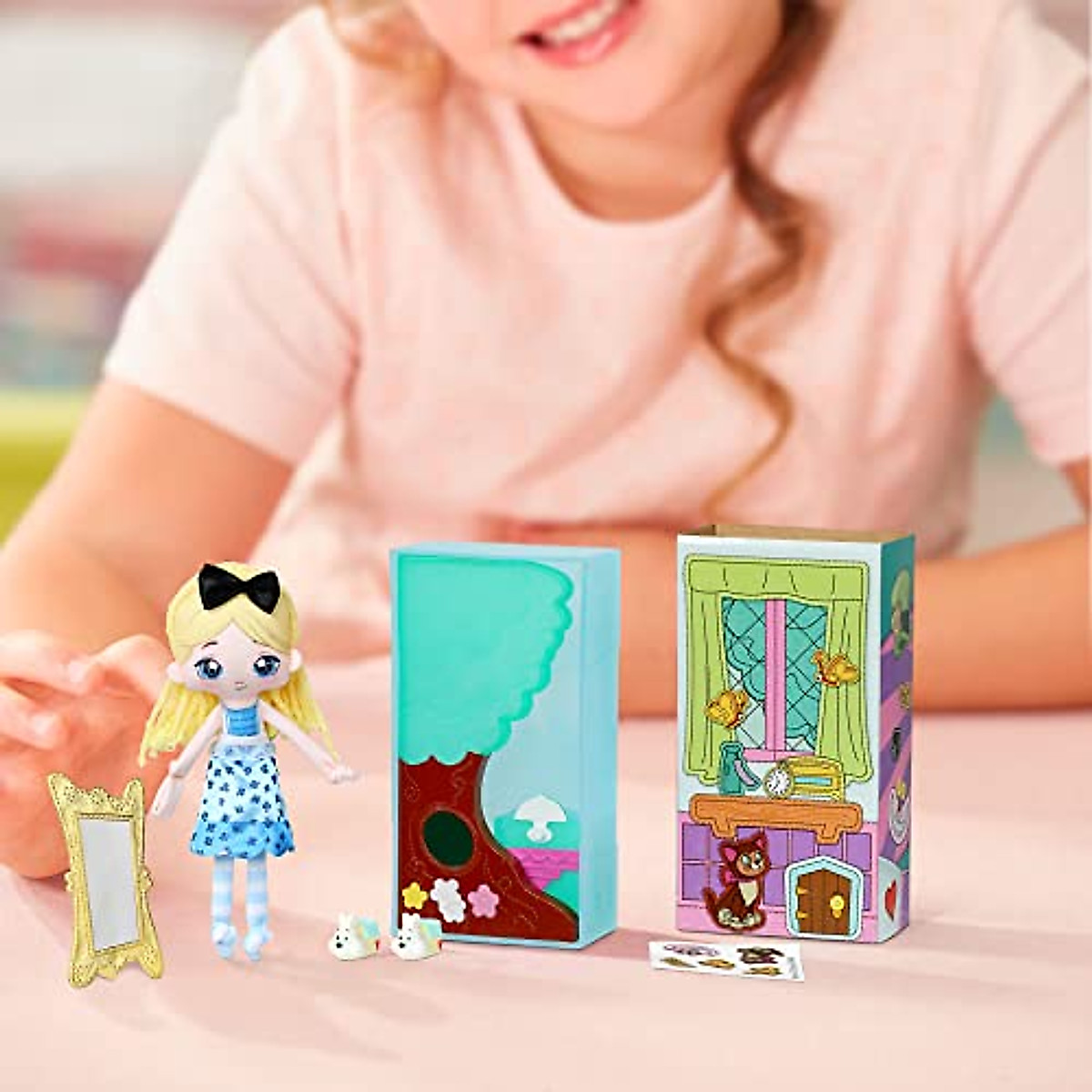 SWEET SEAMS Disney Single Pack Bundle: The Nightmare Before Christmas - Sally & Alice in Wonderland 6" Soft Rag Dolls and Playsets