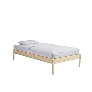 DHP Lorriana 14" Solid Pine Wood Platform Bed Frame, Twin Size, Natural