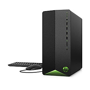 HP 2022 TG01 Pavilion Gaming Desktop Intel 10th 6-Core i5-10400F 32GB DDR4 1TB PCIe SSD 1TB HDD NVIDIA GeForce GTX 1650 GDDR5 4GB HDMI DVI-D USB-C WiFi AC BT RJ-45 Windows 10 Home w/RE USB Drive