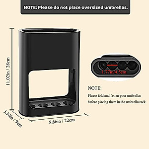 DricRoda Umbrella Rack with Removable Drip Tray, Umbrella Holder Stand for Entryway, Freestanding Organizer for Umbrella Cane Walking Stick, Stored 4 Umbrellas, Ideal for Home Office Decor, Black