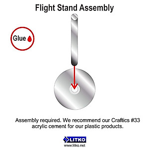 LITKO Acrylic Flight Stands | Round | 3mm Clear Circular Flight Base with Peg (20mm)