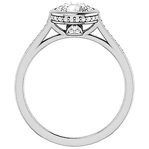 Mois 3.30 CT Moissanite Round Engagement Ring and Wedding Ring Bridal Set in Sterling Silver, colorless Moissanite, VVS1 Clarity, Sizes 4 to 11, Bezel Set for Her (7.5)