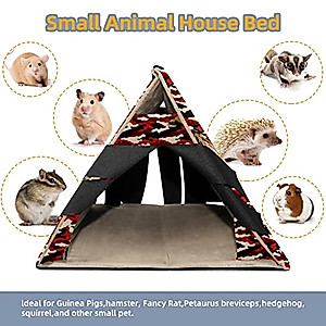 Camouflage, Guinea Pig Bed Washable Small Animal Hideout, Hamster Cage Accessories for Gerbils Chipmunks Squirrels Hedgehogs Guinea Pigs