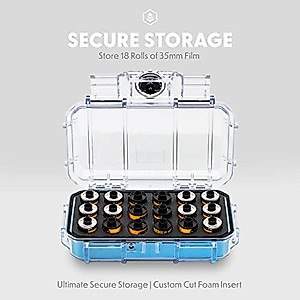 Evergreen X Seahorse 56 Professional Heavy Duty Waterproof Photographic Film Carrying and Hard Storage Case for 18 Rolls | 35mm Photo Film | Light Sealed, Waterproof, Crushproof (Film Not Included) (Black)