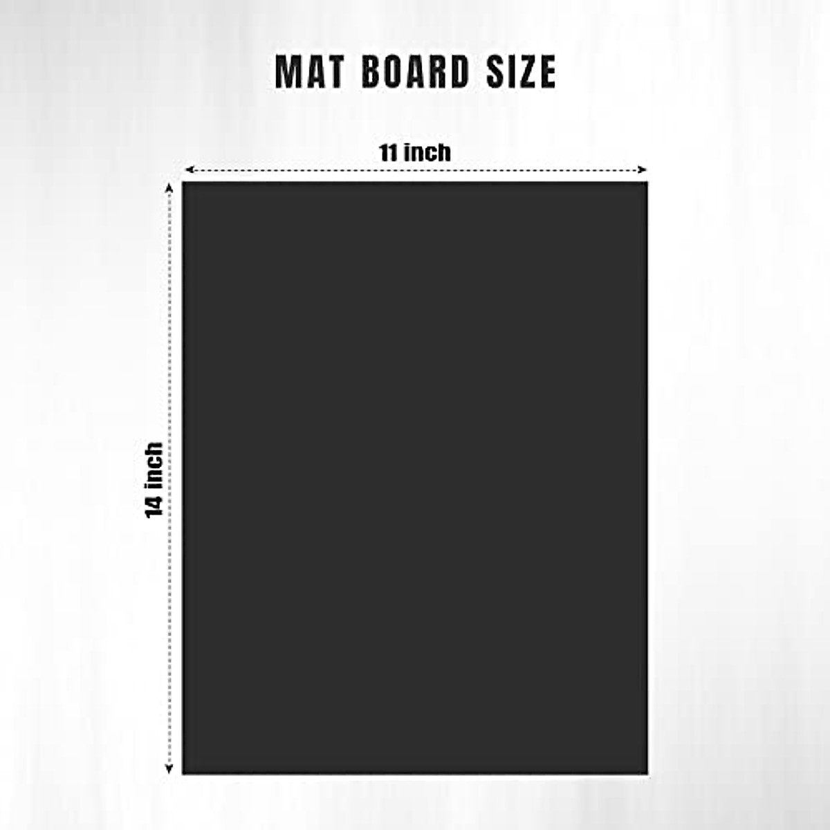 AUEAR, Black 11x14 Uncut Mat Matte Boards for Picture Framing, Print, Artwork - Backing Boards 1/16" Thick, 15 Pack